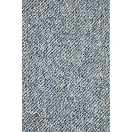 ANDIAMO Teppichboden "Schlinge Kairo" Teppiche Breite 400 cm, meliert, strapazierfähig & robust Gr. B/L: 400 cm x 350 cm, 9 mm, 1 St., blau