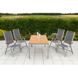 Garten-Essgruppe Merxx "»Siena«" Sitzmöbel-Sets grau (grau, grau, graphit) Tisch: LxB: 150x90 cm