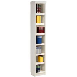 Bücherregal Home Affaire "Soeren" Regale Gr. H: 185 cm, 6 St., beige (cremeweiß) aus massiver Kiefer, in 2 Höhen, Tiefe 29 cm, mit viel Stauraum