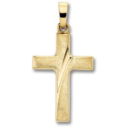 Kette mit Anhänger ONE ELEMENT "Kreuz aus 333 Gelbgold" Halsketten Gr. Gelbgold 333, goldfarben (gold) Damen Schmuckset - Set mit verstellbarer Halskette