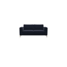 2-Sitzer FLEXLUX "Fiore Designsofa, bequem und komfortabel durch hochwertigen Sitzaufbau", blau (royal blau), B:164cm H:85cm T:92cm, 100% Polyester, Sofas, breite Armlehnen, Kaltschaum, F&uuml;&szlig;e Alu+ Eiche