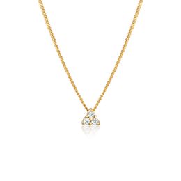 Collierkettchen Elli DIAMONDS "Panzerkette Dreieck Diamant (0.045 ct)585 Gelbgold" Halsketten Gr. 45, 0.009 ct mit Diamanten, Gelbgold 585, Länge: 45 cm, goldfarben (gold) Damen