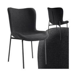 TecTake&reg; Polsterstuhl, ergonomische Form mit hoher R&uuml;ckenlehne, bodenschonende Kunststoffkappen, 54 x 62 x 90 cm