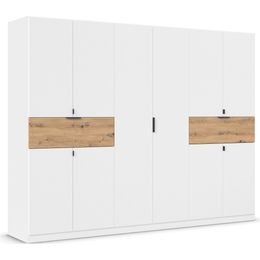 Drehtürenschrank Rauch "Kleiderschrank Schrank Garderobe Wäscheschrank TICAO mit 2 Schubladen" Schränke Gr. B/H/T: 271 cm x 210 cm x 54 cm, 10 St., weiß (alpinweiß, eiche artisan) die in der Höhe variabel positioniert werden können MADE IN GERMANY