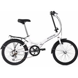 KS-Cycling Faltrad KS CYCLING "Foldtech" Fahrräder Gr. 32 cm, 20 Zoll (50,80 cm), weiß für Damen und Herren, Kettenschaltung