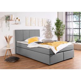 Boxbett Inosign "Fidan", grau, B:154cm L:210cm, Komplettbetten, Boxspringbett, wahlweise mit Bettkasten, in H2, H3 & H4 erhältilich