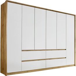 Drehtürenschrank Rauch "Mainz mit Passepartout" Schränke Gr. B/H/T: 275 cm x 212 cm x 58 cm, Ohne Beleuchtung, 6 St., weiß (eiche artisan, alpinweiß) optional mit Beleuchtung, Außentüren Push-to-Open Funktion