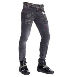 Cipo & Baxx Bequeme Jeans CIPO & BAXX Gr. 30, Länge 34, schwarz Herren Jeans im Regular Fit-Schnitt