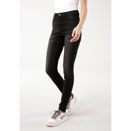 5-Pocket-Jeans Kangaroos "SUPER SKINNY HIGH RISE" Gr. 32, N-Gr, schwarz (black, used) Damen Jeans 5-Pocket-Jeans mit used-Effekt