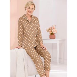 wäschepur Schlafanzug WÄSCHEPUR Gr. 40/42, braun (camel) Damen Homewear-Sets