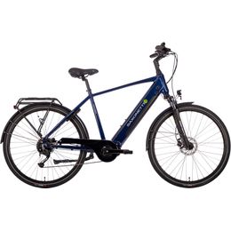 E-Bike SAXONETTE "Deluxe Sport Man" E-Bikes Gr. 48 cm, 28 Zoll (71,12 cm), blau (nightblue glänzend) Pedelec, Elektrofahrrad für Damen u. Herren, Cityrad