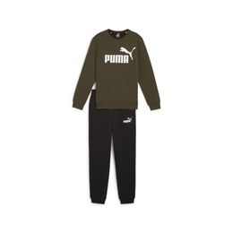 Trainingsanzug Puma "NO.1 LOGO SWEAT SUIT FL B" Gr. 164, grün (dark olive) Kinder Sportanzüge