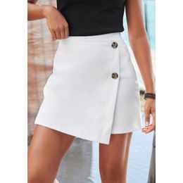 Hosenrock Buffalo Gr. 46, weiß Damen Röcke Skort in Wickeloptik mit Zierknöpfen, Skort, casual-chic, elegant