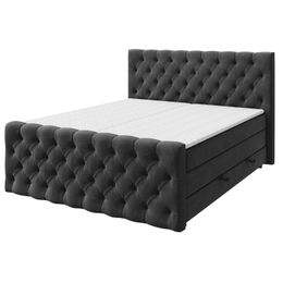 Roller Boxspringbett - anthrazit - H3 - 180x200 cm