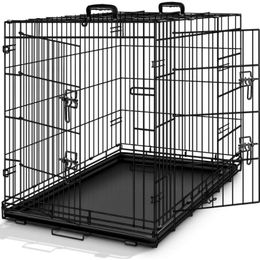 Hundekäfig 62x45x52cm Metall Transportkäfig Auto Hundebox Transportbox faltbar Drahtkäfig - TRESKO