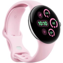 Smartwatch Google "Pixel Watch 3 41mm LTE" Smartwatches Gr. 4G (LTE)-3G (UMTS), rosa (rose quartz, polished silver)