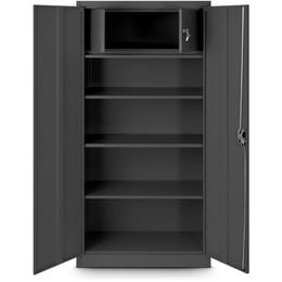 Aktenschrank mit Geheimfach C001D Metallschrank Büroschrank Stahlblech Pulverbeschichtung 185 cm x 90 cm x 45cm anthrazit/anthrazit