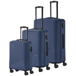 Trolleyset Travelite "BALI 4w L/M/S" blau Koffer-Sets Kofferset Reisegepäck Reisekoffer Hartschallenkoffer TSA Schloss