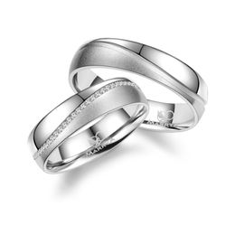 Verlobungsring MARRYA "MARRYA Silber Ringe Trauringe Eheringe Partnerringe" Fingerringe Gr. 48, Silber 925 (Sterlingsilber), silberfarben (damen ring, silber) Damen