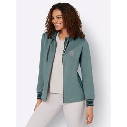 Shirtjacke Casual Looks "Sweatjacke" Gr. 38, grün (jade) Damen Shirts