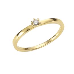 Fingerring OROLINO "Gold 585 mit Brillant 0,05ct." Fingerringe Gr. 052 (16,6), 0,05 ct SI = kleine Einschlüsse, Gold, gelb (gelb, weiß) Damen