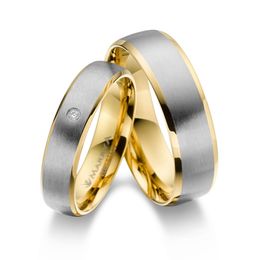 Verlobungsring MARRYA "MARRYA Edelstahl Ringe Trauringe Eheringe Partnerringe" Fingerringe Gr. 48, Edelstahl, silberfarben (damen ring, silber, gold) Damen