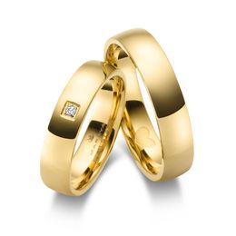 Verlobungsring MARRYA "MARRYA Edelstahl Ringe Trauringe Eheringe Partnerringe" Fingerringe Gr. 48, Edelstahl, goldfarben (damen ring, gold) Damen