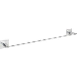 Wenko Turbo-Loc® Edelstahl Badetuchstange Uno Quadro, rostfrei, Befestigen ohne bohren, Silber glänzend, Edelstahl rostfrei chrom, Kunststoff (abs) chrom