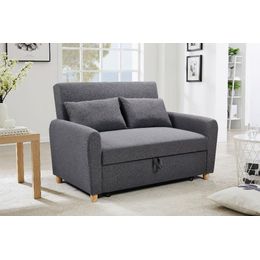 Happy Home 2-Sitzer Sofabett inkl. Kissen HSP104-DGR dunkelgrau