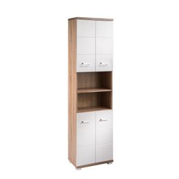 ByLiving Badezimmer Hochschrank NEBRASKA, Breite 50 cm, Artisan Eiche/weiß