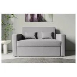 Schlafsofa Inosign "Ravena, Breite 146 cm, mit Bettfunktion" Sofas Gr. B/H/T: 146cm x 86cm x 94cm, Cord, grau (light grey) kompaktes 2-Sitzer Sofa, Webstoff, Cord