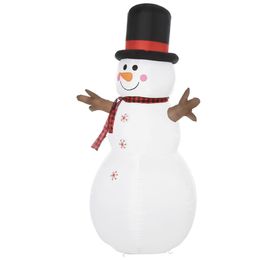 HOMCOM Weihnachten aufblasbarer Schneemann 1,82 m Weihnachtsdekoration wetterfest LEDs Polyester 100 x 80 x