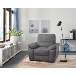 Sessel Calia italia "Gaia, in edlem Design und mit erstklassigem Sitzkomfort", grau (ash), B:100cm H:92cm T:94cm, Luxus-Microfaser Ginevra (100% Polyester), Sessel, Sessel, aus pflegeleichtem Luxus-Microfaser Ginevra Hydro Care