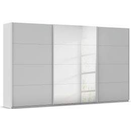 Schwebetürenschrank Rauch "Kleiderschrank Kleiderschränke Schrank Garderobe AGORDO mit Glasfront" Schränke Gr. B/H/T: 360 cm x 210 cm x 62 cm, 3 St., grau (seidengrau, glas seidengrau) durchdachte Innenausstattung, in 4 Breiten und 2 Höhen MADE IN GERMANY