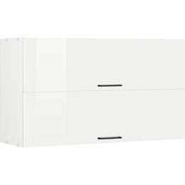 Klapphängeschrank KOCHSTATION "KS-Trier" Schränke Gr. B/H/T: 100 cm x 57 cm x 34 cm, weiß (weiß hochglanz, weiß) mit 2 Klappen, Breite 100 cm