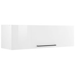 Klapphängeschrank KOCHSTATION "KS-Tulsa" Schränke Gr. B/H/T: 110 cm x 33 cm x 34 cm, weiß (weiß hochglanz) 110 cm breit, mit 1 Klappe, schwarzer Metallgriff, MDF Front