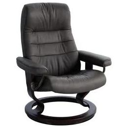 Relaxsessel stressless "Opal", schwarz, B:76cm H:99cm T:74cm, Leder BATICK: Batick ist ein leicht korrigiertes, durchgefärbtes und genarbtes Möbelleder, bei dem die meisten Unebenheiten und Spuren in der Regel entfernt wurden. Batick wird mitunter doppeltönig gefärbt, um der Oberfläche mehr Lebendigkeit zu verleihen. Dank einer schützenden Oberflächenbehandlung lassen sich die meisten Flecken leic