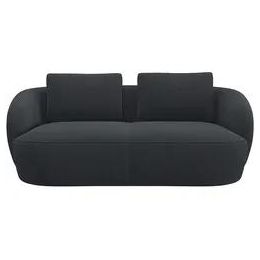 2,5-Sitzer FLEXLUX "Torino, rund, Couch, Loveseat" Sofas Gr. B/H/T: 186cm x 85cm x 102cm, Lederoptik, schwarz (gorilla black) Modernes, organisches Sofa-Design, Kaltschaum, Wellenunterfederung