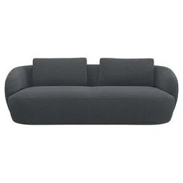 3-Sitzer FLEXLUX "Torino, rund, Couch, Dreisitzer" Sofas Gr. B/H/T: 217cm x 85cm x 102cm, Chenille-Struktur, grau (anthrazit) Modernes, organisches Sofa-Design, Kaltschaum, Wellenunterfederung