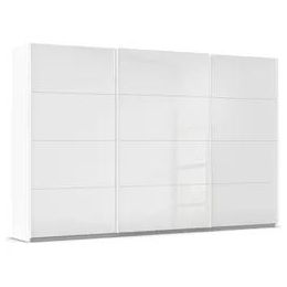 Schwebetürenschrank Rauch "Kleiderschrank Schrank Garderobe AGORDO mit Glasfront" Schränke Gr. B/H/T: 360cm x 229cm x 62cm, 3 St., weiß (alpinweiß/glas kristallweiß) durchdachte Innenausstattung, in 4 Breiten und 2 Höhen MADE IN GERMANY