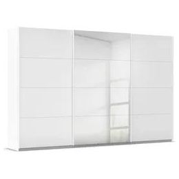 Schwebetürenschrank Rauch "Kleiderschrank Kleiderschränke Schrank Garderobe AGORDO mit Glasfront" Schränke Gr. B/H/T: 360cm x 229cm x 62cm, 3 St., weiß (alpinweiß/glas kristallweiß) durchdachte Innenausstattung, in 4 Breiten und 2 Höhen MADE IN GERMANY