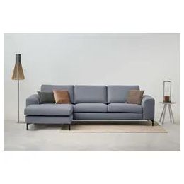 Ecksofa Inosign "Henry" Sofas Gr. B/H/T: 294cm x 84cm x 160cm, Struktur, Recamiere links, grau (light grau) mit Metallbeinen, in modernem Design