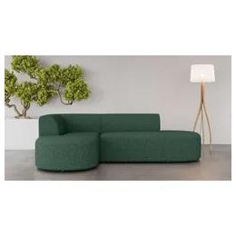 Ecksofa Andas "Ecksofa Tvinne mit Ottomane links oder rechts bestellbar" Sofas Gr. B/H/T: 260cm x 73cm x 170cm, Velours, Ottomane links, grün L-Form, mit Wellenunterfederung, BxTxH 260x170x73 cm