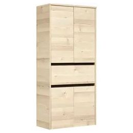 Midischrank SAPHIR "Quickset 393" Schränke Gr. B/H/T: 66,8 cm x 145,6 cm x 33 cm, 4 St., beige (polar pinie quer nachbildung)