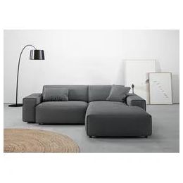 Ecksofa Andas "Glimminge L-Form auch in Breitcord, Feincord + Easy care-Bezug" Sofas Gr. B/H/T: 234cm x 71cm x 191cm, Easy care, Ottomane rechts, grau (anthrazit) Breite 234, Zierkissen