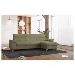 Sit & More Ecksofa SIT & MORE "Astoria L-Form" Sofas Gr. B/H/T: 260cm x 91cm x 175cm, Flachgewebe, Recamiere rechts, mit Kopfteilverstellung-mit Armlehnfunktion-ohne Relaxfunktion motorisch im Sofa 2,5-sitzig-ohne Relaxfunktion motorisch in Recamiere, grün wahlweise mit motorischer Relaxfunktion