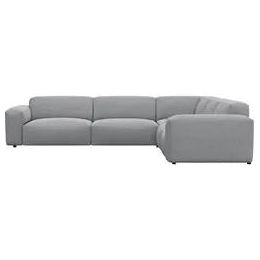 Ecksofa FLEXLUX "Lucera, super bequem durch hochwertigen Sitzaufbau mit Kaltschaum" Sofas Gr. B/H/T: 319cm x 73cm x 285cm, Chenille, Schenkel rechts, grau (sophisto grau) modern & anschmiegsam, L-Form, Designsofa