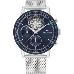 Multifunktionsuhr Tommy Hilfiger "Stewart" Armbanduhren silberfarben Herren Quarzuhr, Armbanduhr, Herrenuhr, Datum, Edelstahlarmband