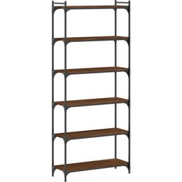 Bücherregal 6 Böden Braun Eiche-Optik 80x30x188cm Holzwerkstoff vidaXL