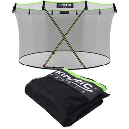 KINETIC SPORTS Trampolin Sicherheitsnetz für ULTIMATE PRO Gartentrampoline ø 244/305/366/427 cm - Mit Reißverschluss und Sicherheitsclips, UV beständig, Ersatznetz Fangnetz Schutznetz für Ø 366 cm Trampolin